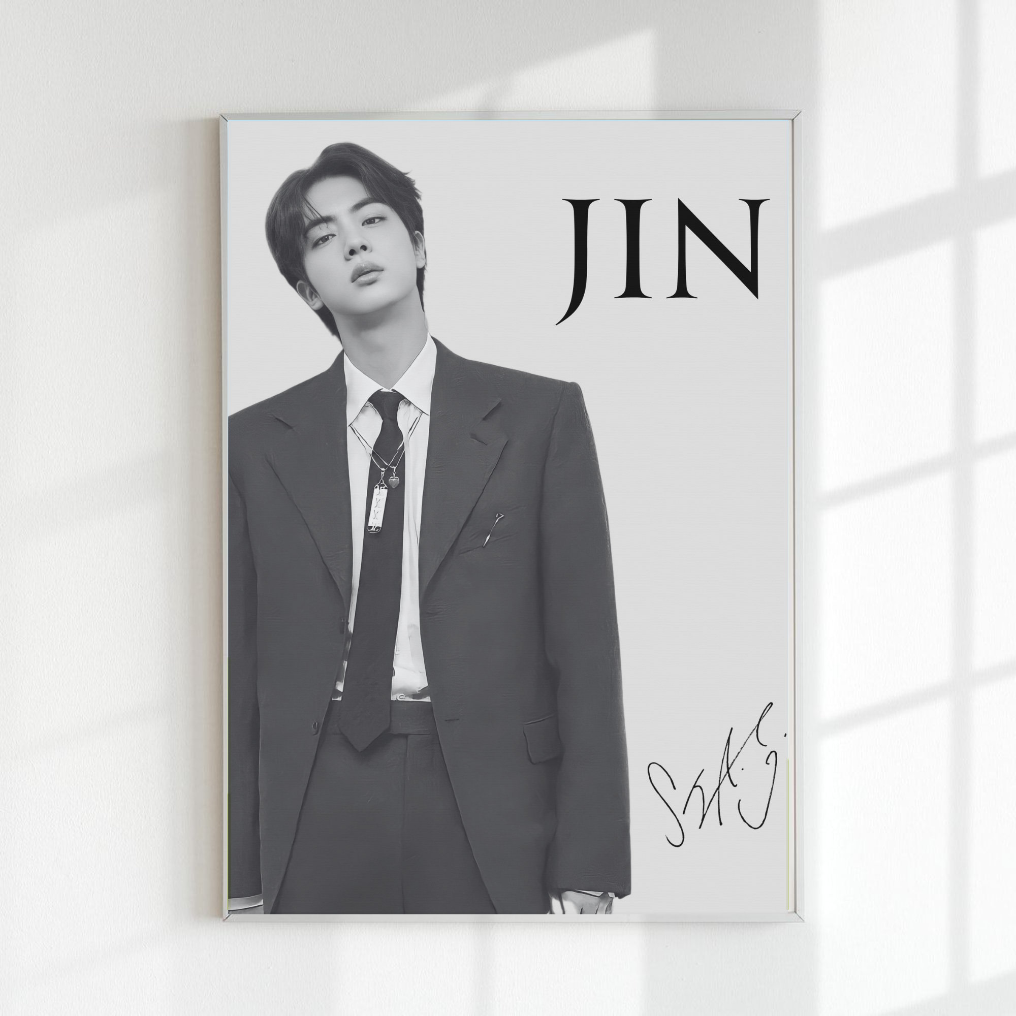 BTS Jin Poster With Autograph Digital Product - Etsy