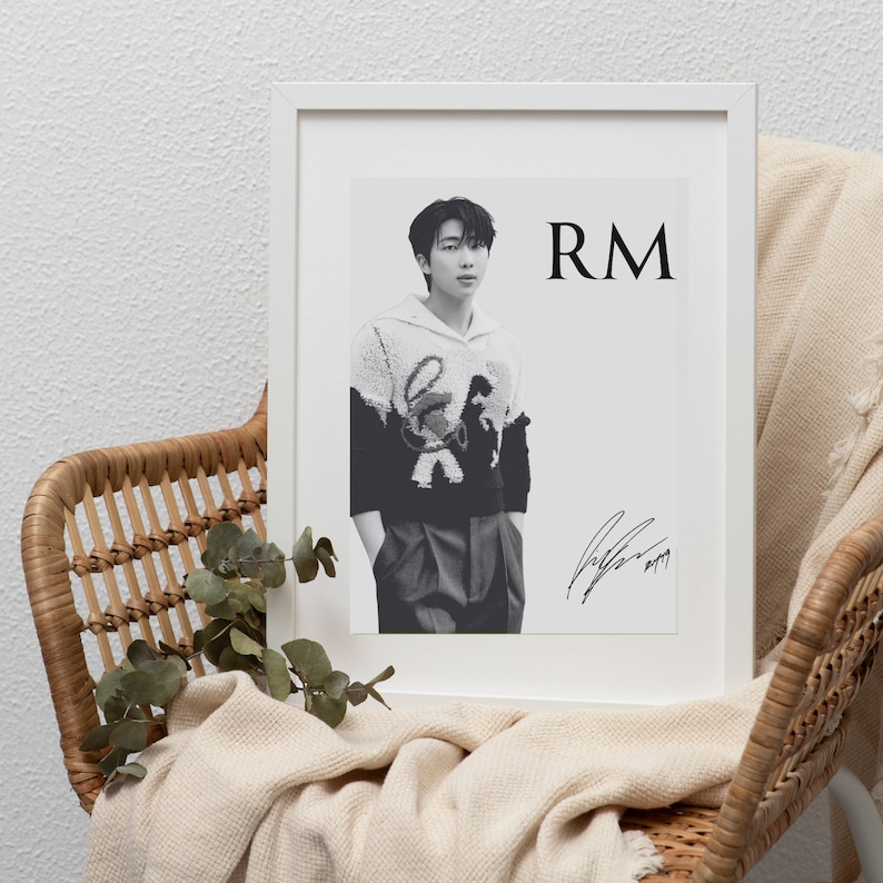 BTS RM Poster With Autograph Digital Product - Etsy