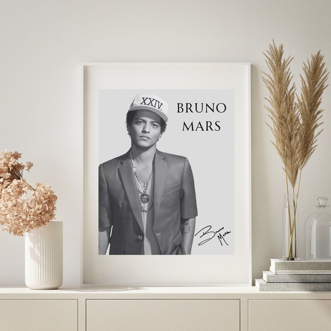 Bruno Mars Poster With Autograph Digital Product - Etsy