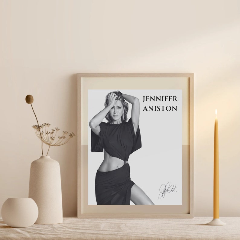 Jennifer Aniston Poster With Printed Autograph-digital Product - Etsy