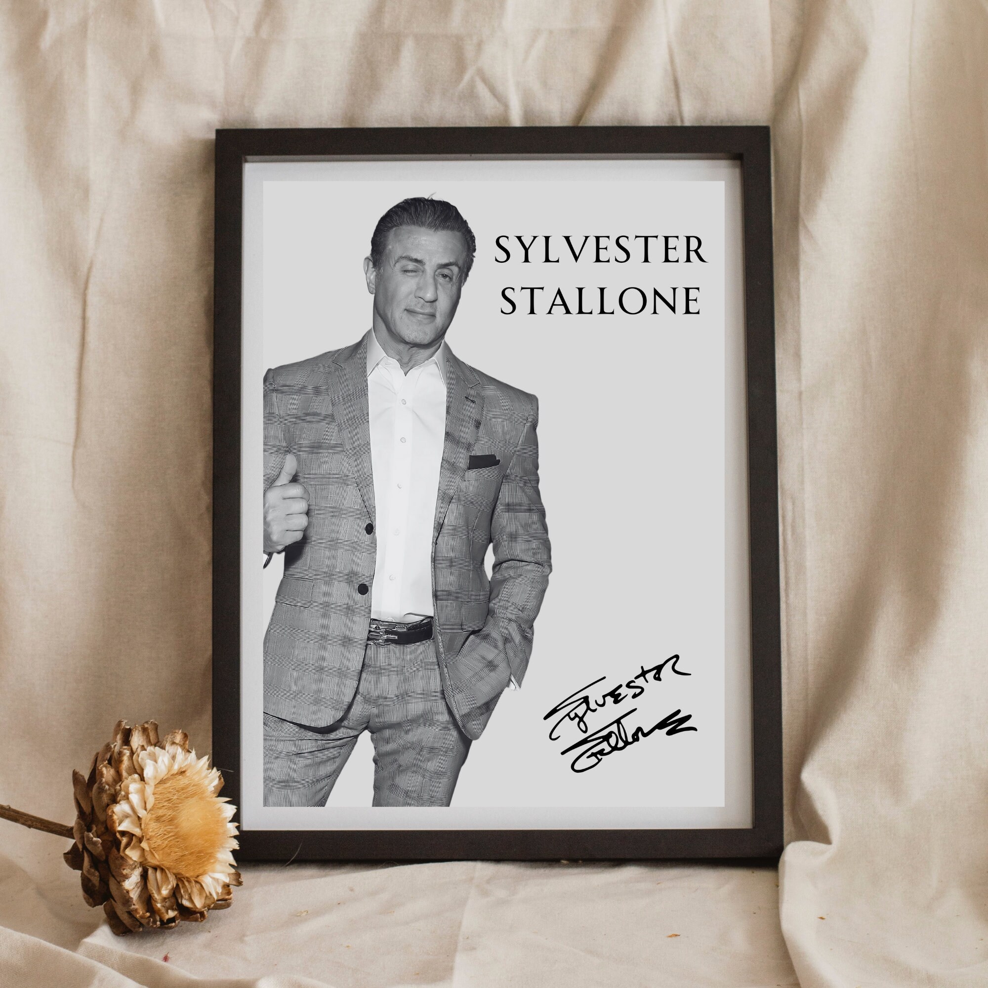 Sylvester Stallone Poster With Digital Autograph Digital Product - Etsy