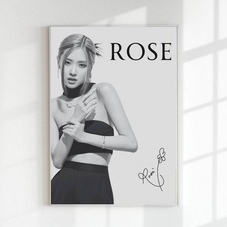 Blackpink Rose Poster With Autograph Digital Product - Etsy