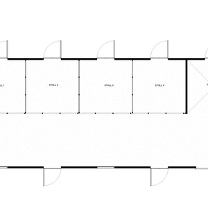 Barniac - Romans Plan Series - 5 Stall Barn (12x12 Stalls) - Digital ...