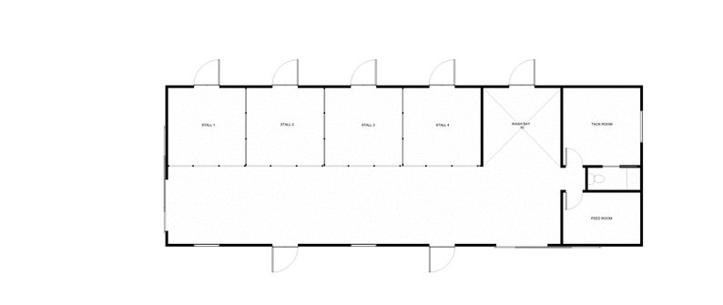 Barniac - Romans Plan Series - 5 Stall Barn (12x12 Stalls) - Digital ...