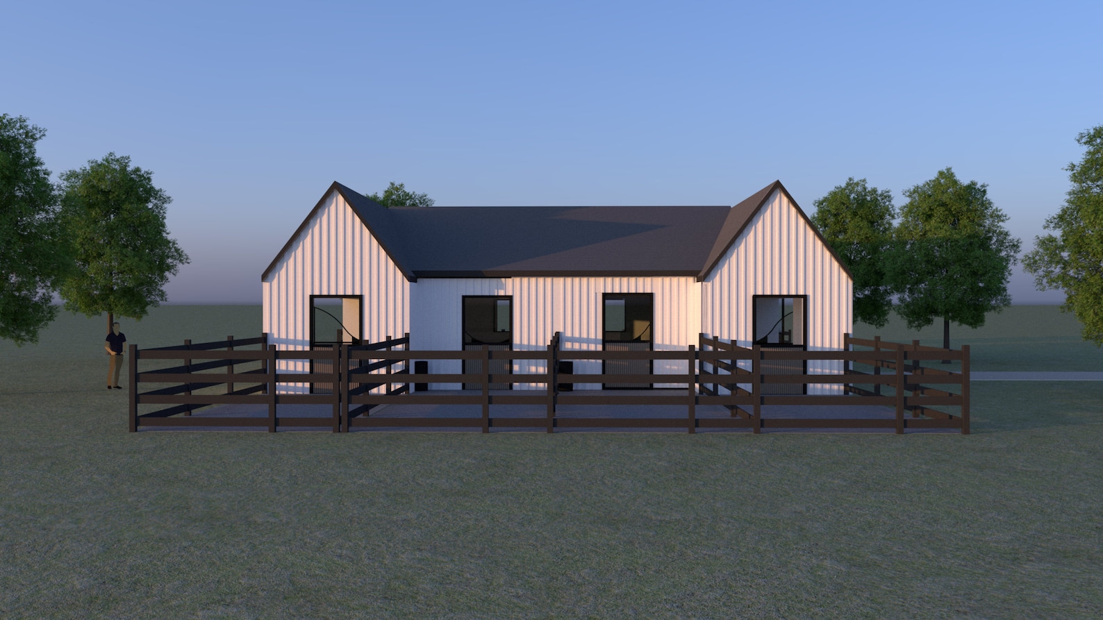 Matthew Plan Series - 4 Stall Horse Stable Plan Layout - Digital ...