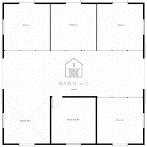 John Series - 4 Stall Barn Plan Layout *digital Download* 4 Horse ...