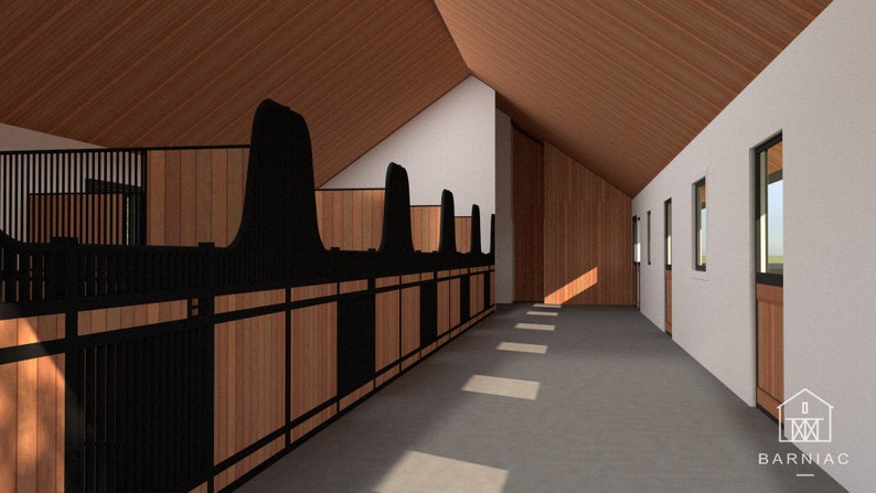 Barniac - Romans Plan Series - 5 Stall Barn (12x12 Stalls) - Digital ...