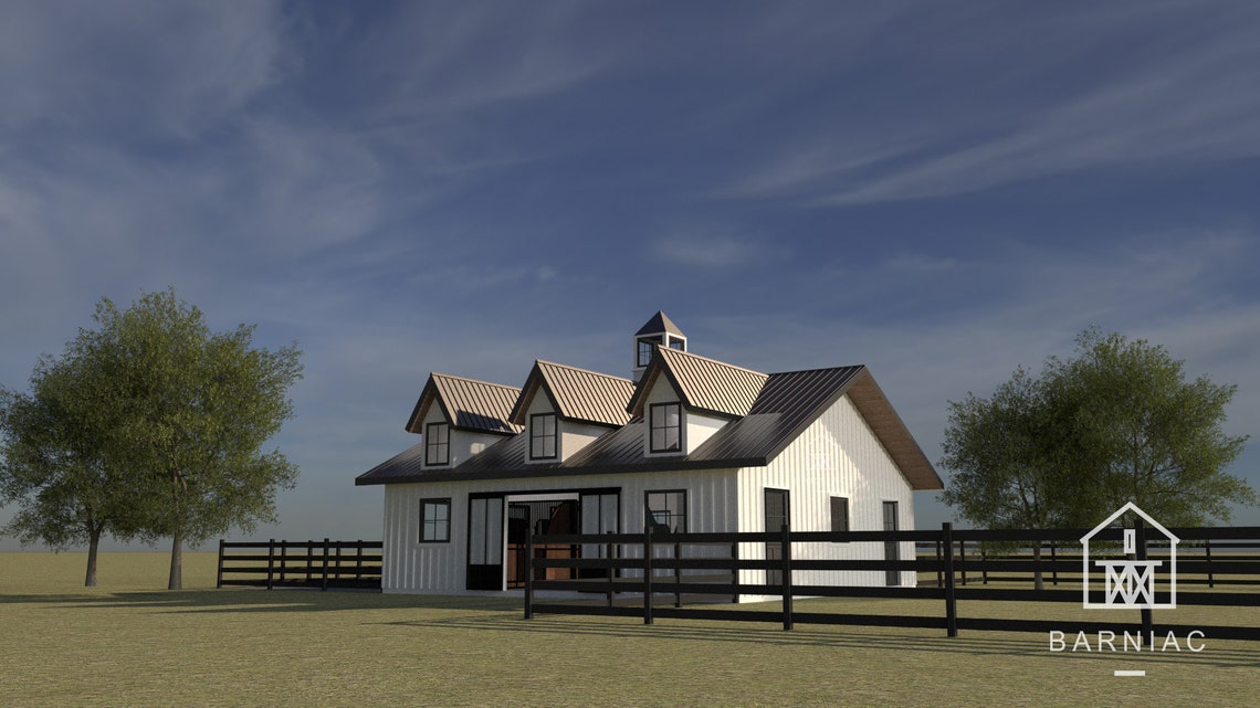 John Series - 4 Stall Barn Plan Layout *digital Download* 4 Horse ...