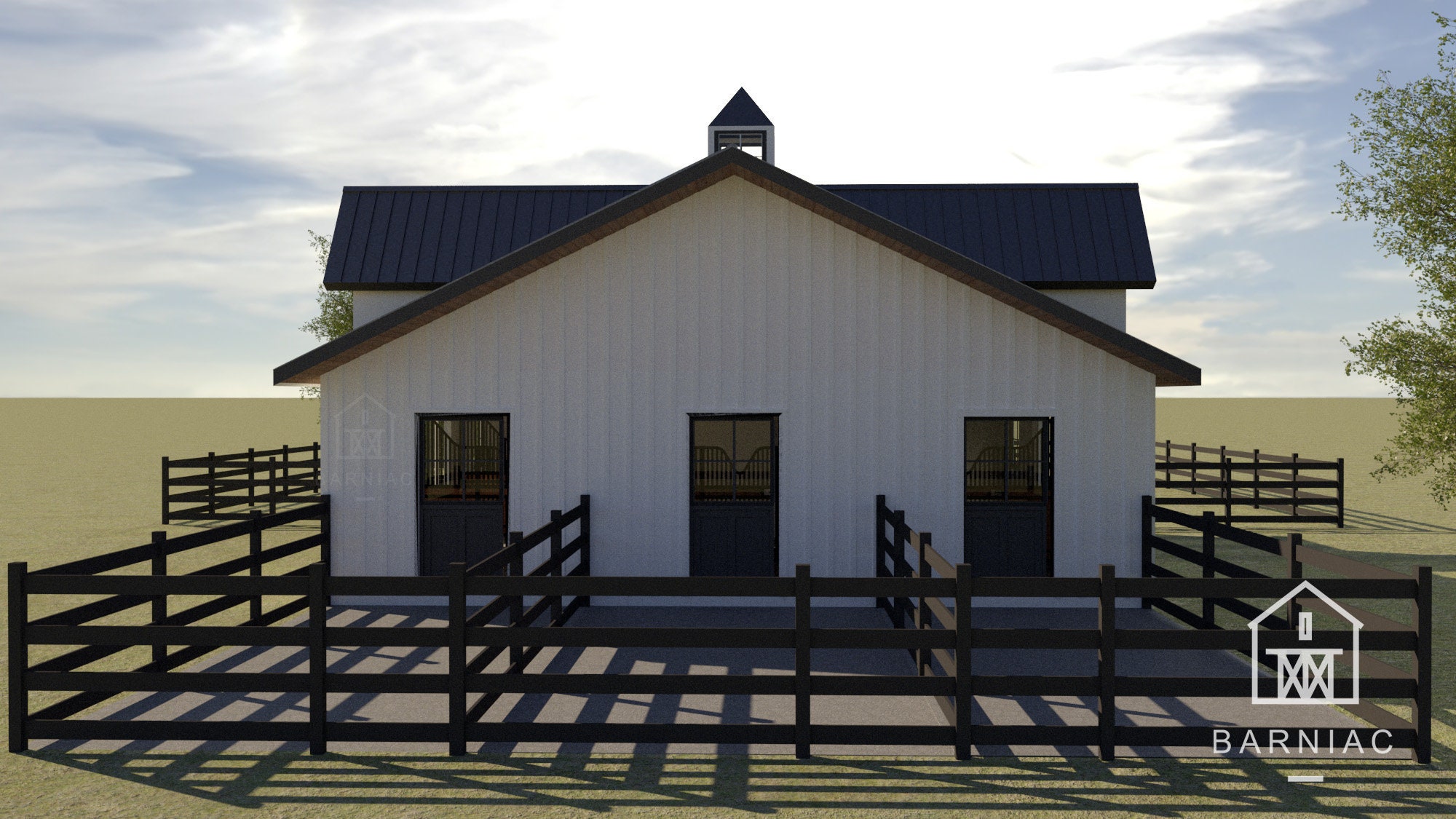 John Series - 4 Stall Barn Plan Layout *digital Download* 4 Horse ...
