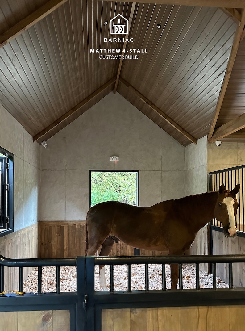 Matthew Plan Series - 4 Stall Horse Stable Plan Layout - Digital ...