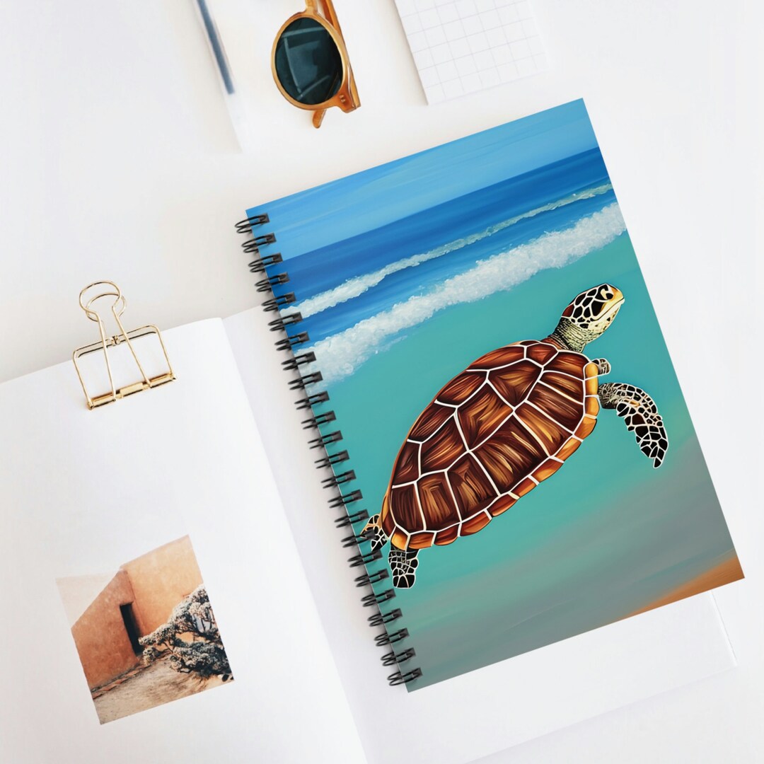 Seaturtle in Ocean Notebook, Turtle Lover Gift, Turtle Journal, Ocean ...