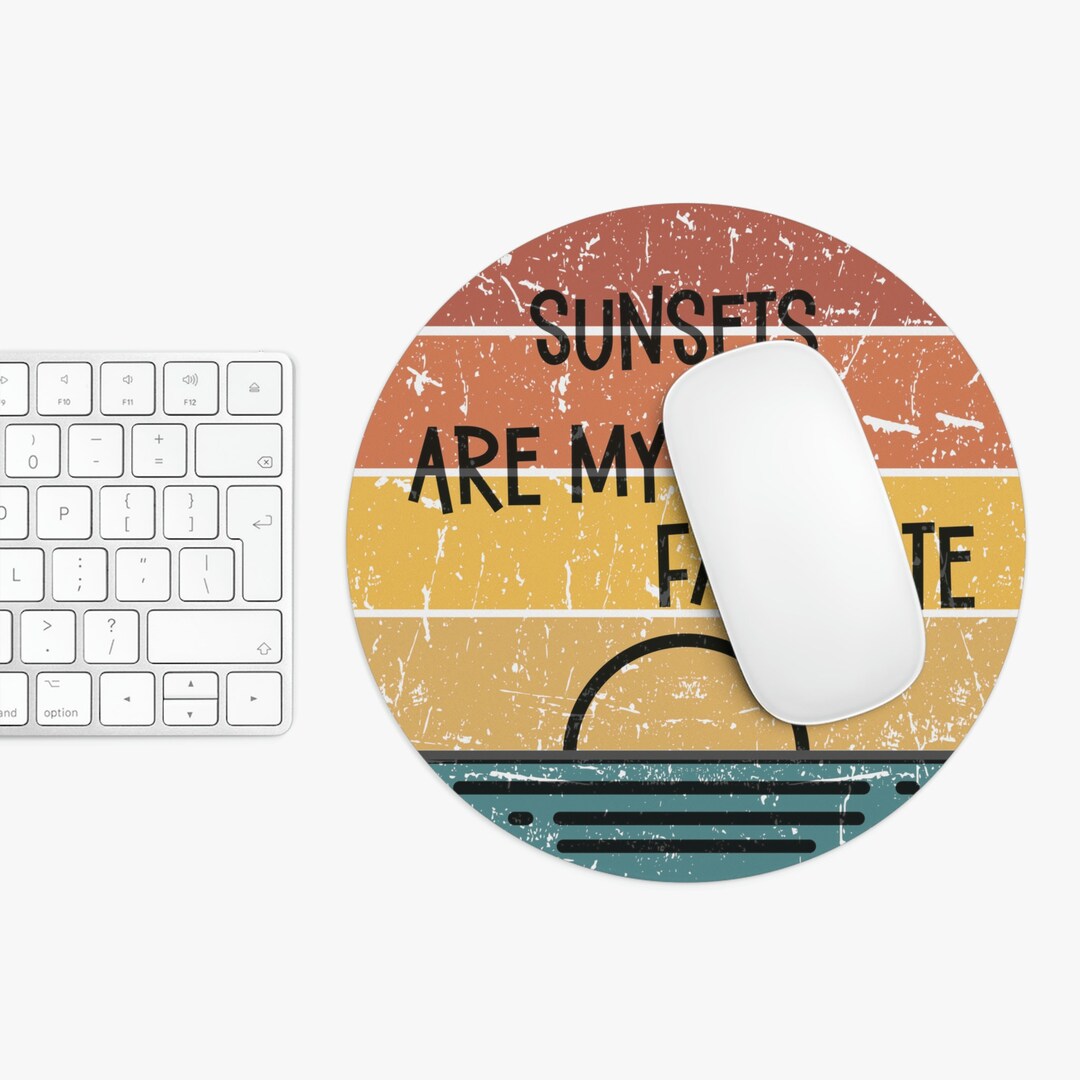 Trendy Round Mouse Pad, Sunset Mousepad, Colorful Mouse Pad, Home ...