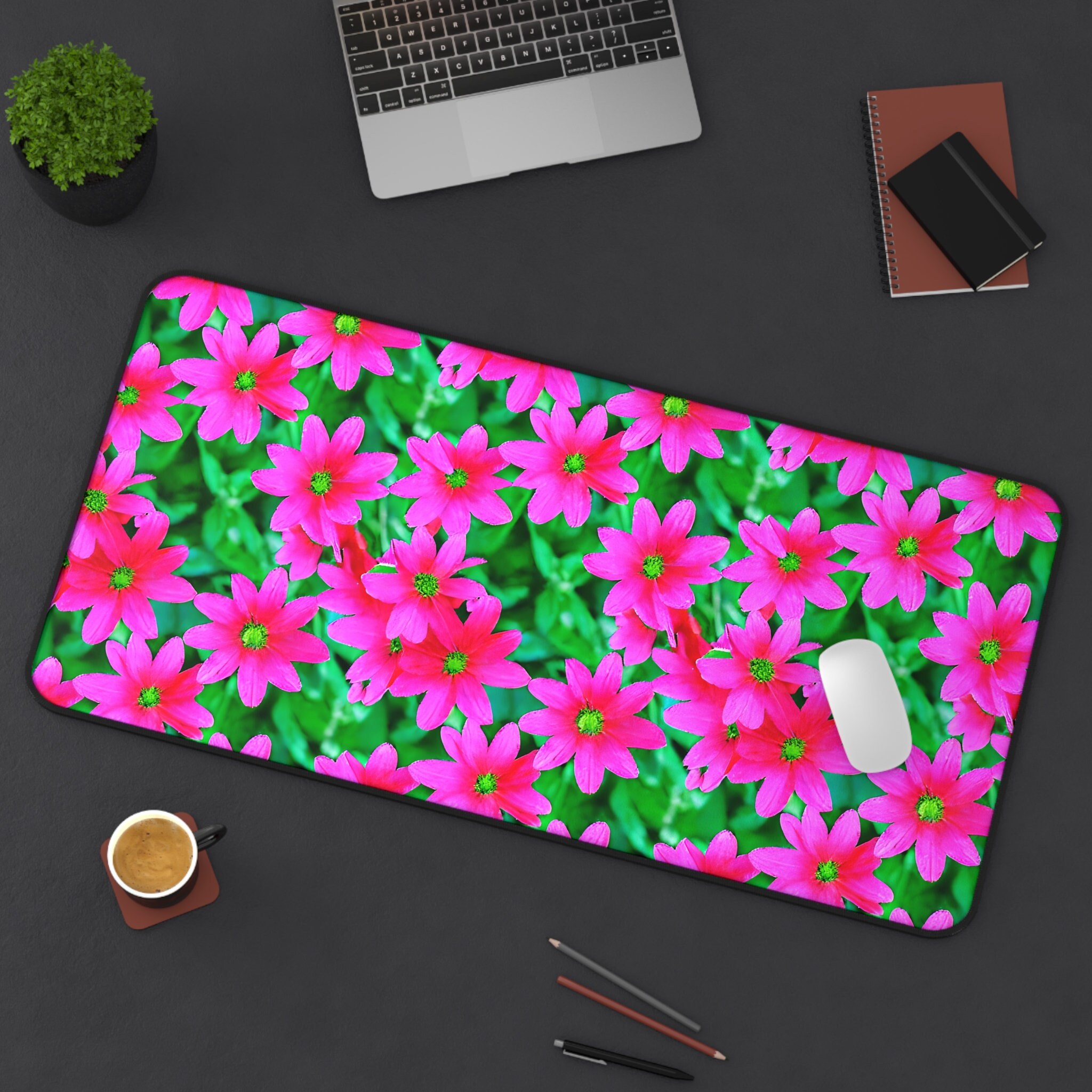 Floral Desk Mat, Flower Computer Mat, Computer Desk Mat, Computer Desk ...
