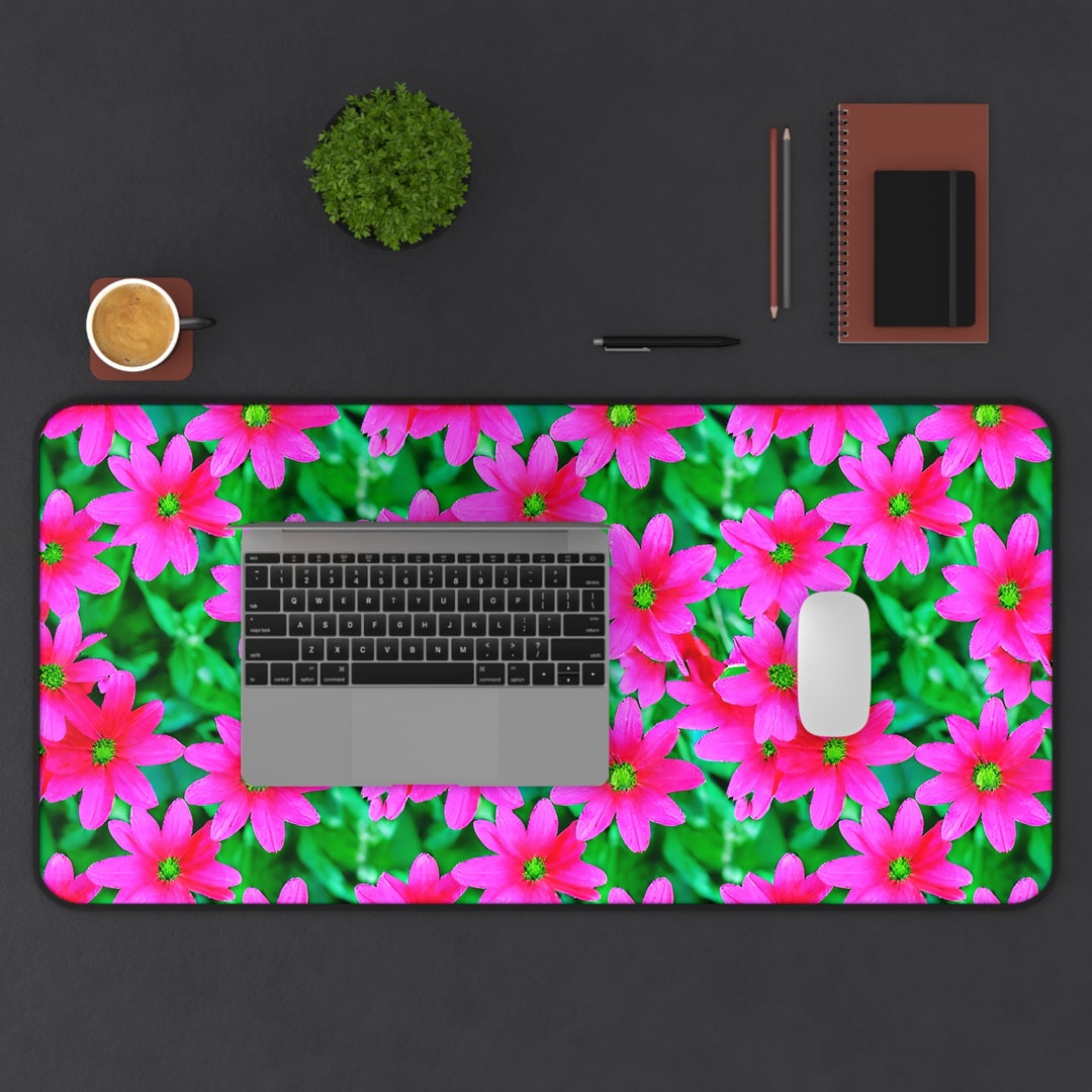 Floral Desk Mat, Flower Computer Mat, Computer Desk Mat, Computer Desk ...