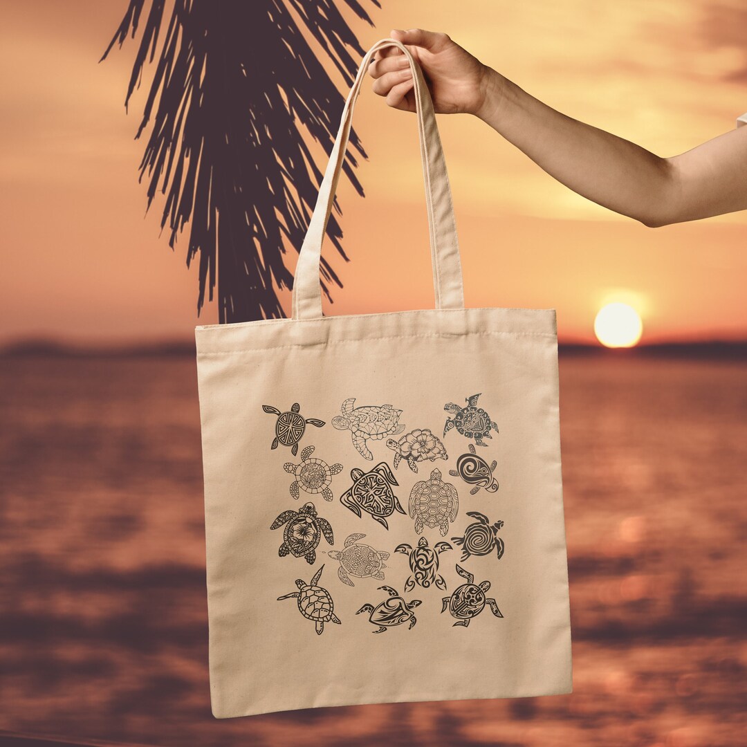 Turtles Tote Bag, Turtle Lover Tote Bag, Grocery Totes, Sea Life Tote ...