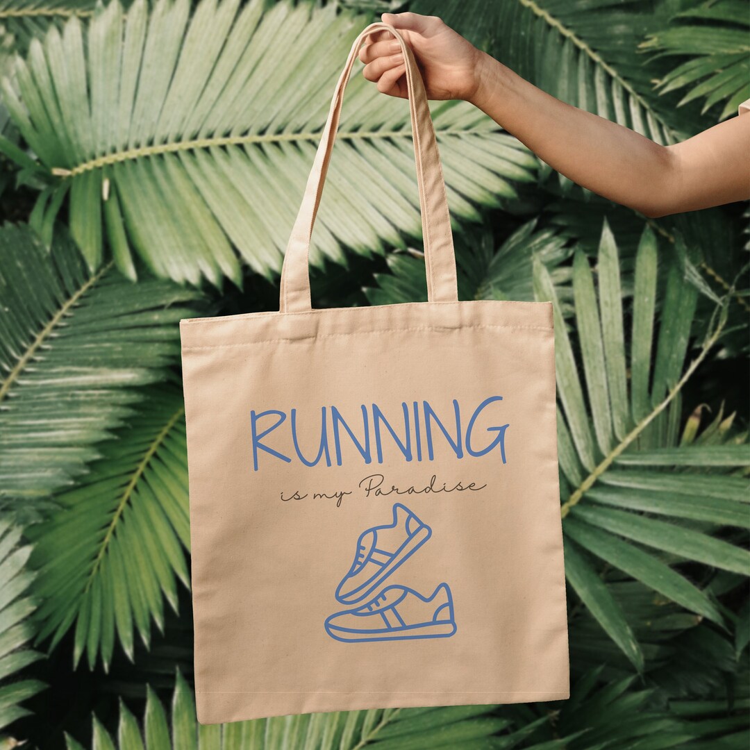 Running is My Paradise Tote Bag, Runner Gift Tote Bag, Runner Bag ...