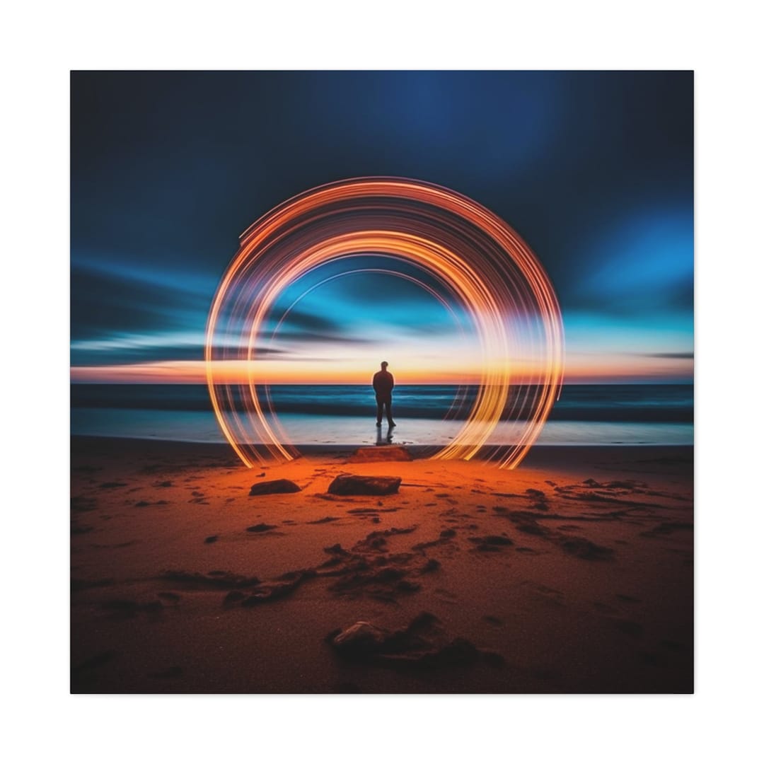Mesmerizing Long Exposure Light Painting Canvas Print Captivating ...