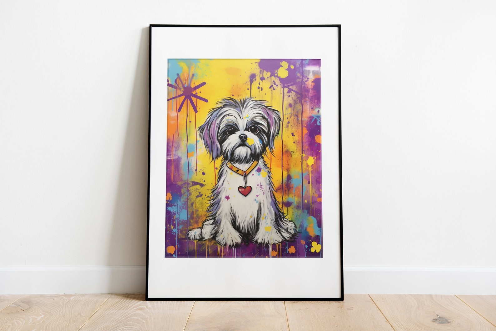 Shih Tzu Wall Decor, Shih Tzu Art, Hippy Wall Art, Zen Art Print ...