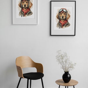 Pilot Dog Wall Decor, Aviator Dog Art, Cool Dog Print, Dogs in Pilot ...