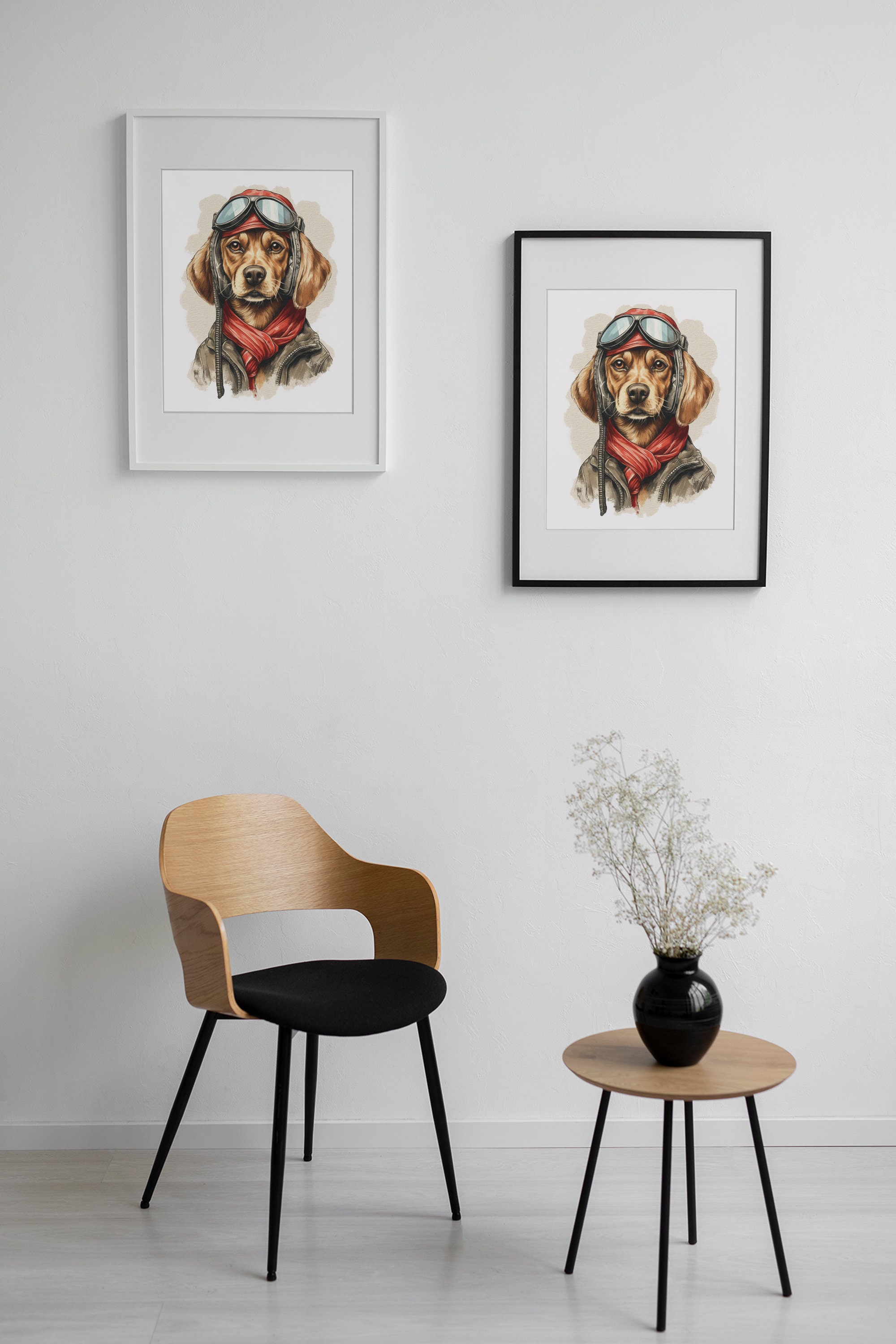 Pilot Dog Wall Decor, Aviator Dog Art, Cool Dog Print, Dogs in Pilot ...