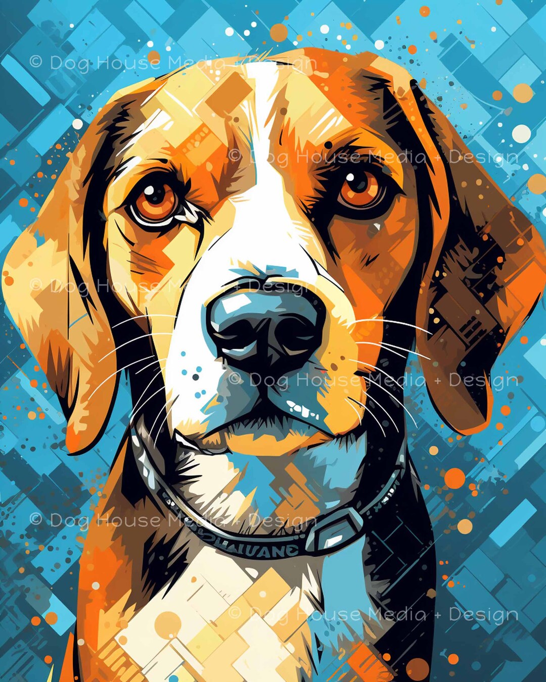 Beagle Wall Decor, Cute Beagle Art Print, Happy Beagle Print, Hound Dog ...