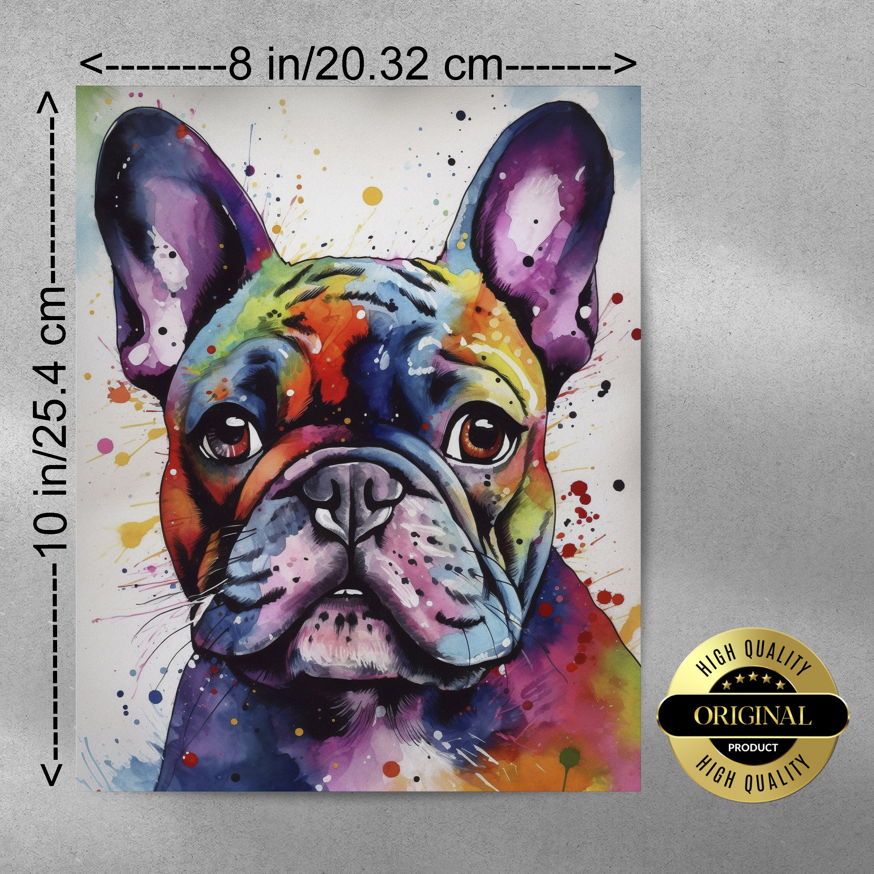 Colorful French Bulldog Art: Rainbow Frenchie Watercolor Print (digital ...