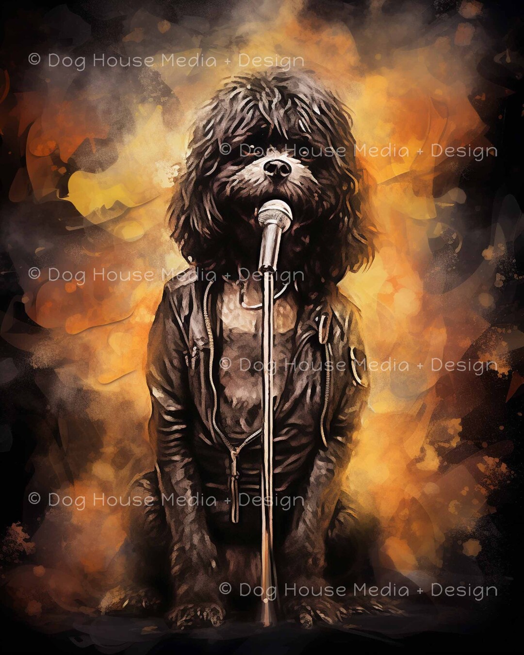 Rock Star Dog Art Print: Funny Music Lover Gift (digital Download) - Etsy