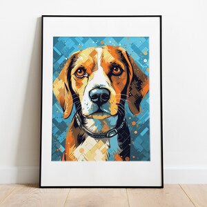 Beagle Wall Decor, Cute Beagle Art Print, Happy Beagle Print, Hound Dog ...