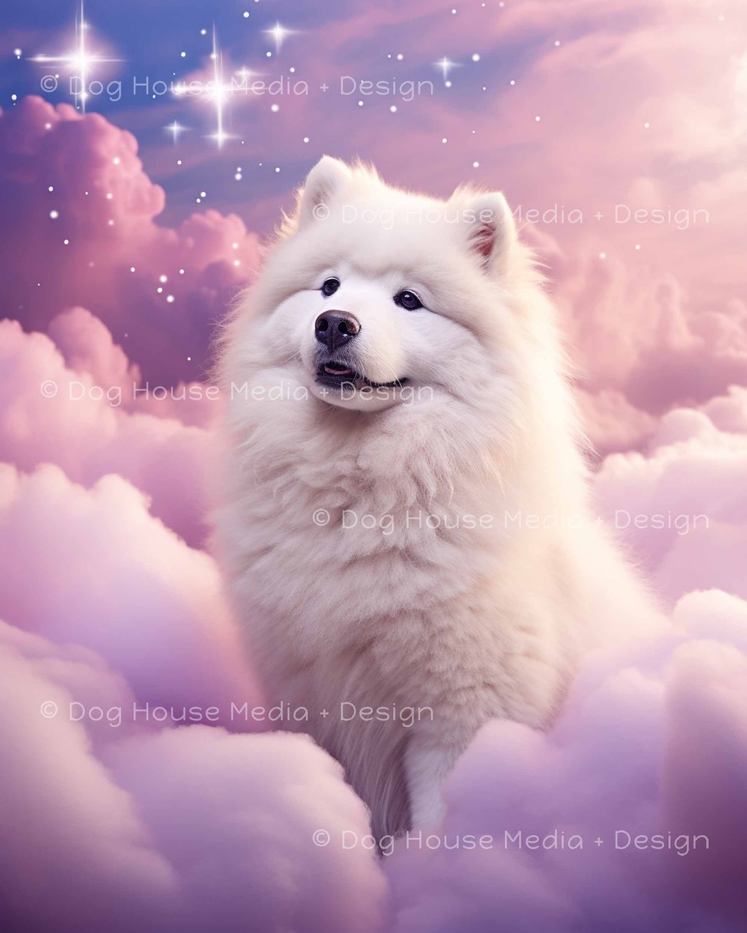 Samoyed Wall Decor, Fantasy Art Print, Surrealism Art Print, Zen Art ...