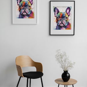 Colorful French Bulldog Art: Rainbow Frenchie Watercolor Print (digital ...