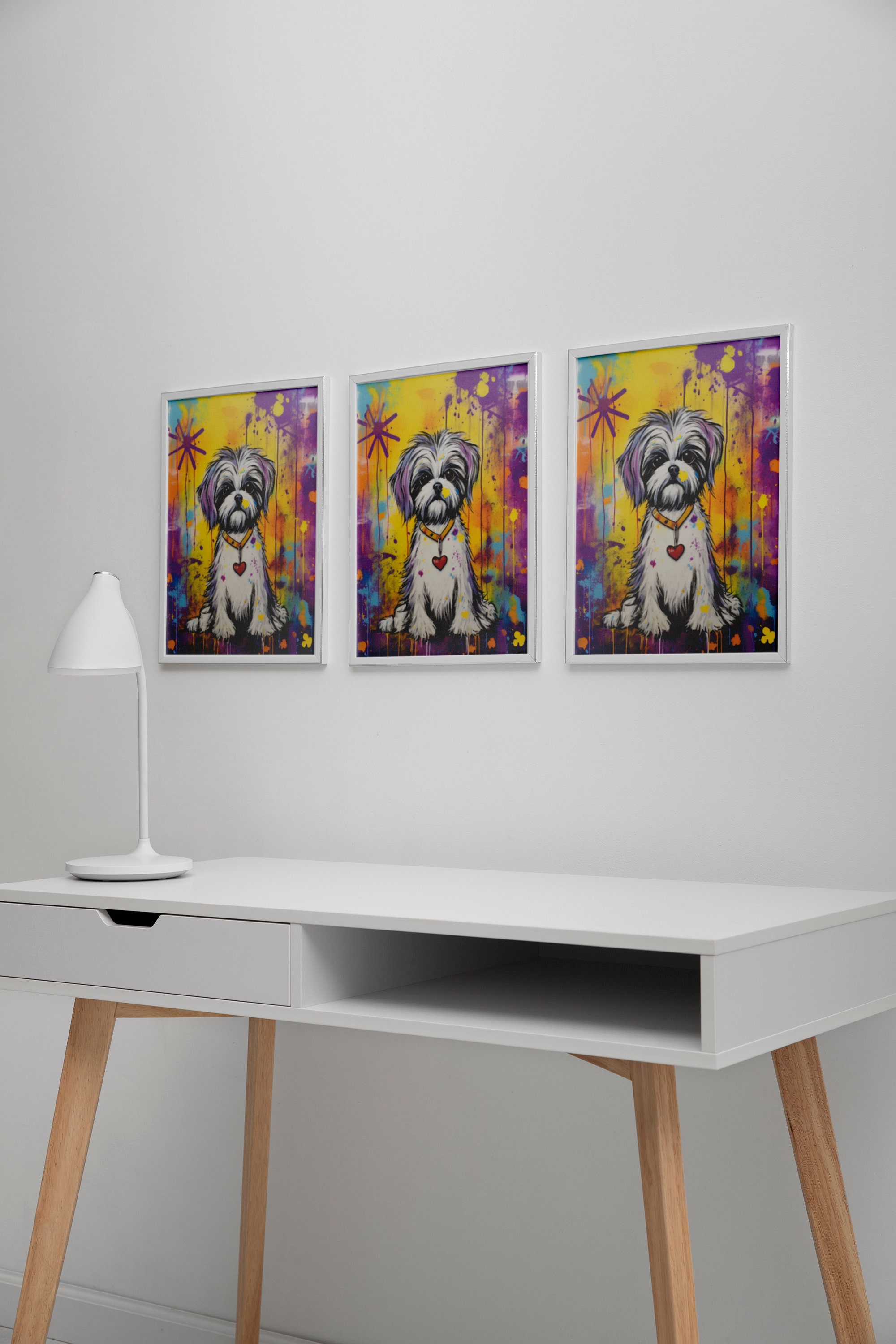 Shih Tzu Wall Decor, Shih Tzu Art, Hippy Wall Art, Zen Art Print ...