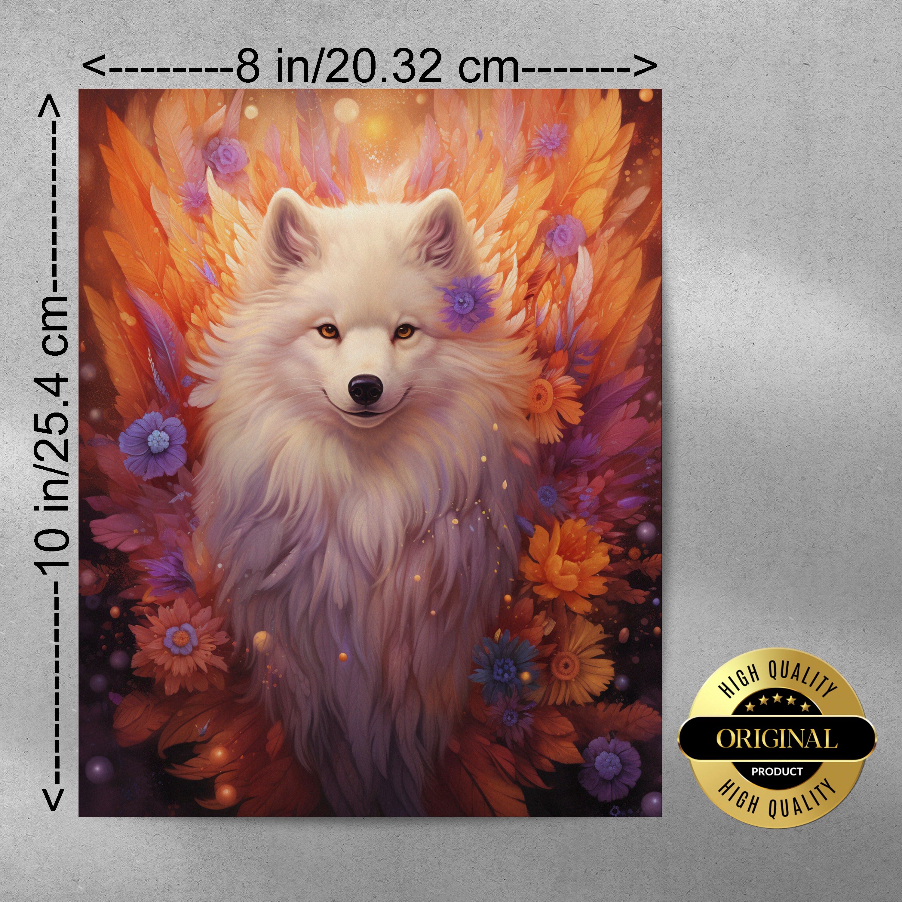Samoyed Wall Decor, Fantasy Art Print, Cool Dog Art Print, Rebirth Mood ...