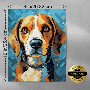 Beagle Wall Decor, Cute Beagle Art Print, Happy Beagle Print, Hound Dog ...