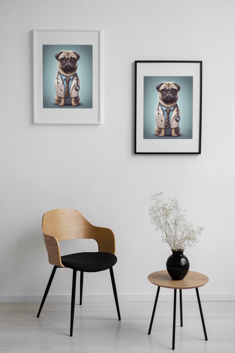 Doctor Pug Print: Funny Dog Art for Teen Room (digital Download) - Etsy