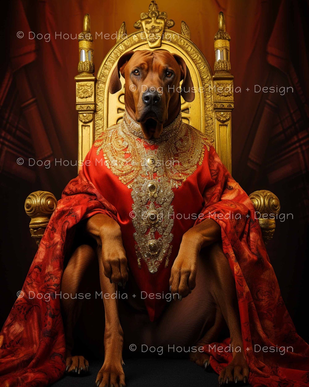 Rhodesian Ridgeback Wall Decor, Royalty Dog Wall Art, Cool Dog Print ...