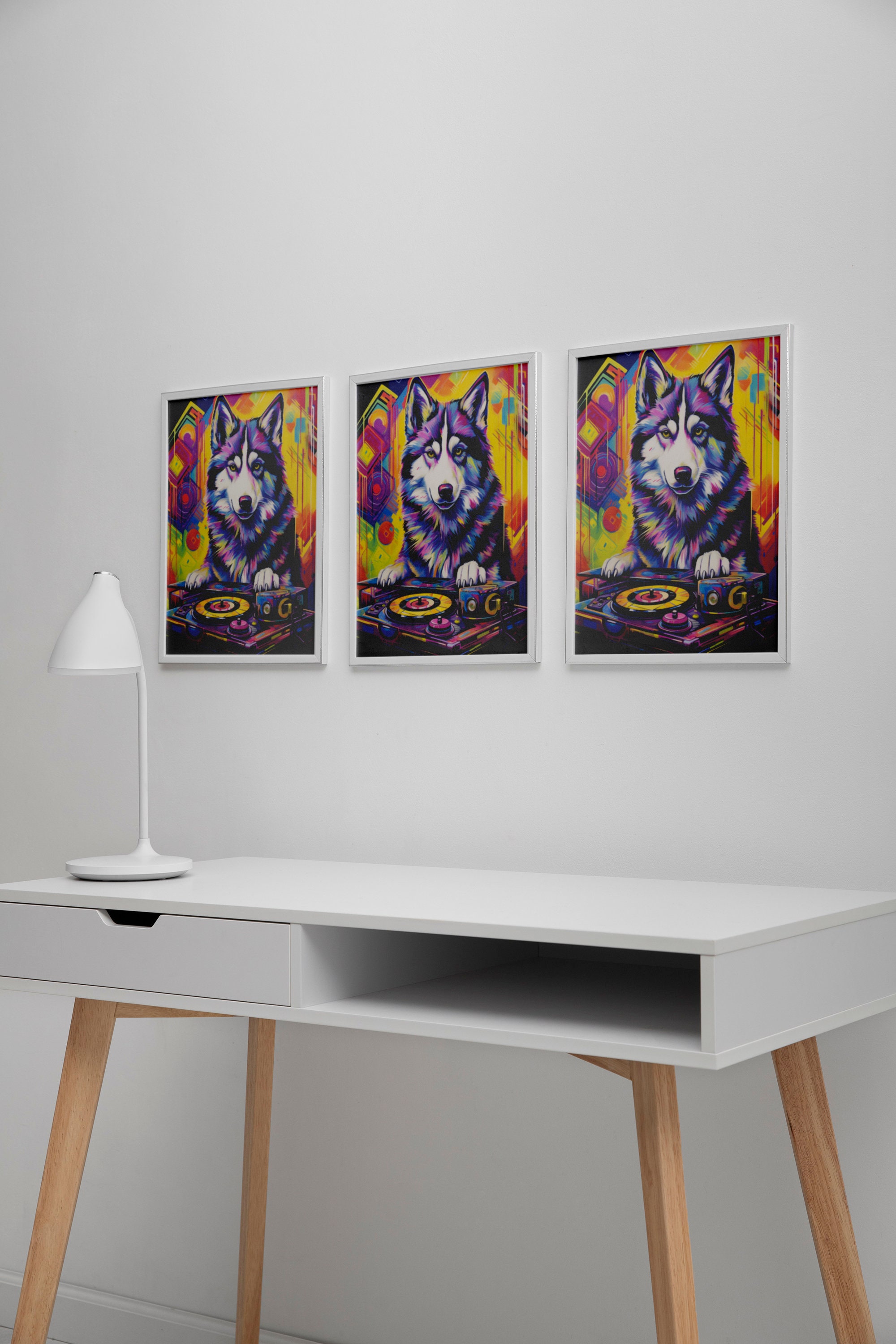 Siberian Husky Wall Art Hippie Dog Print 1960s Wall Art - Etsy
