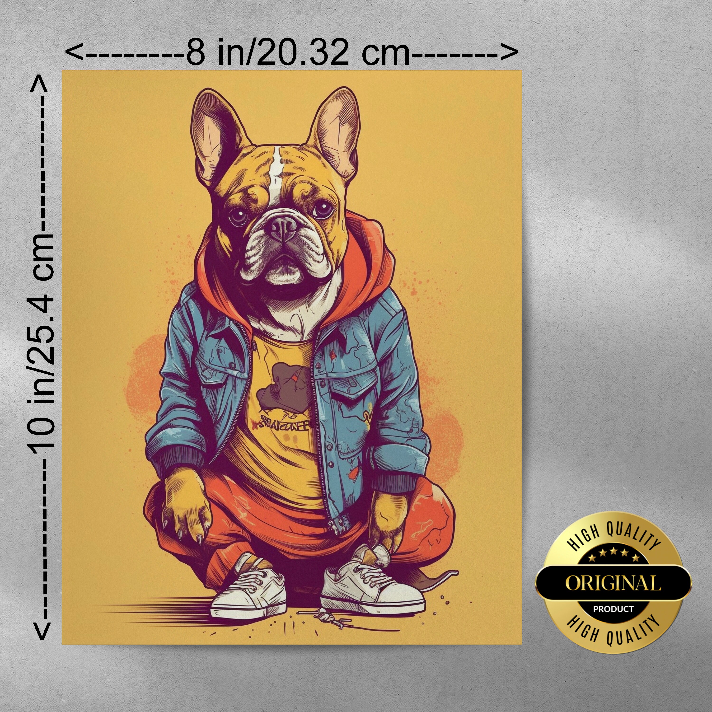 Frenchie Wall Decor, French Bulldog Art, Hip Hop Printable, Frenchie ...