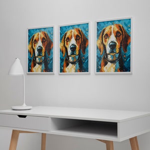 Beagle Wall Decor, Cute Beagle Art Print, Happy Beagle Print, Hound Dog ...