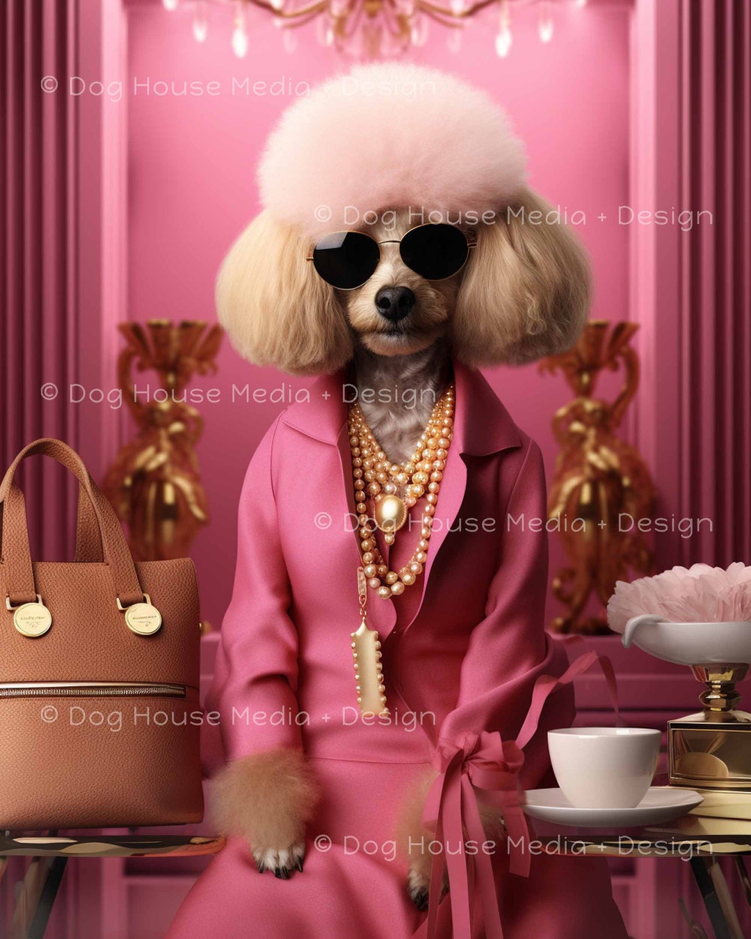 Pink Poodle Art Print: Girly Dog Wall Decor (digital Download) - Etsy