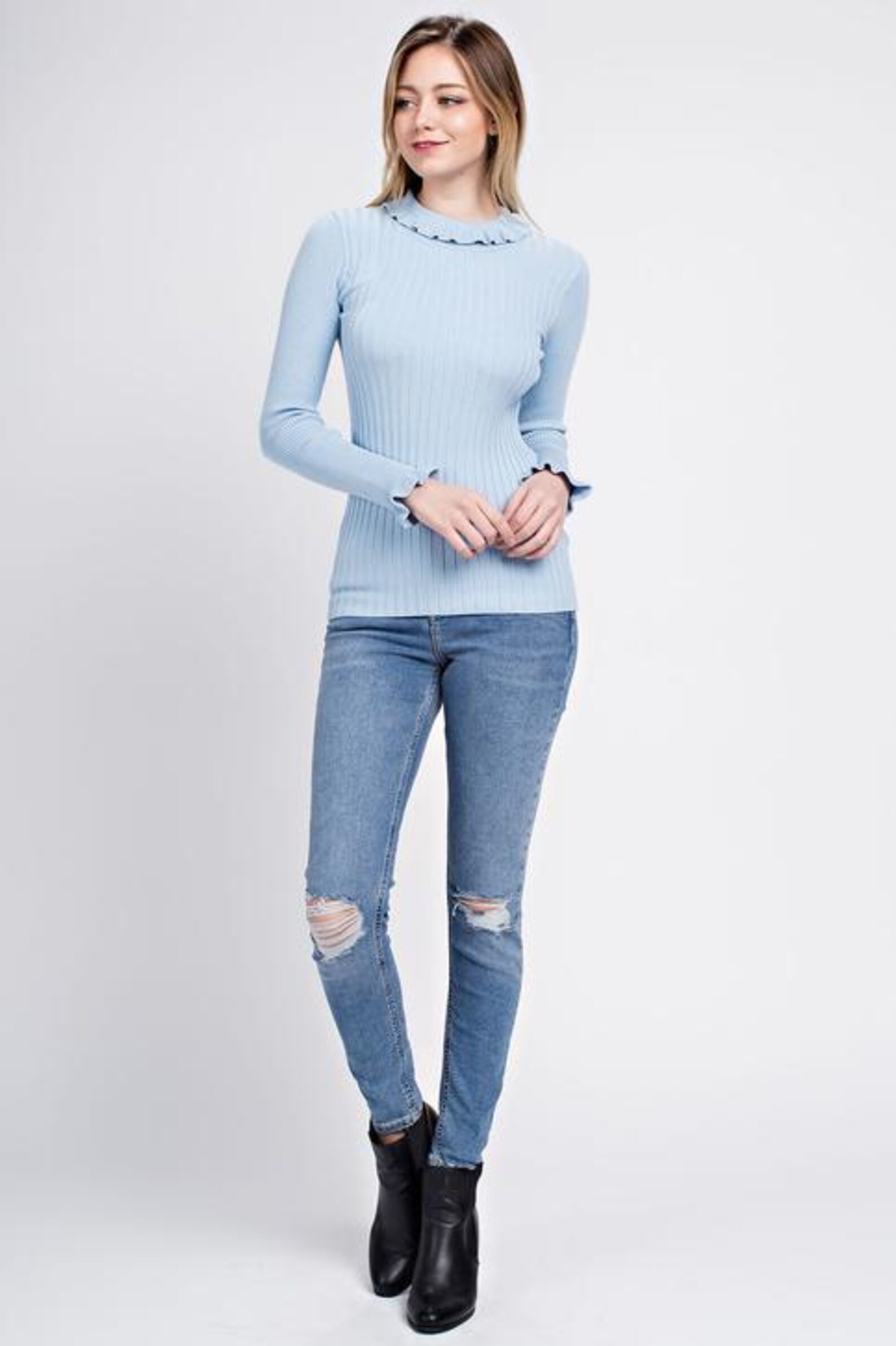 Ruffle Turtleneck - Etsy