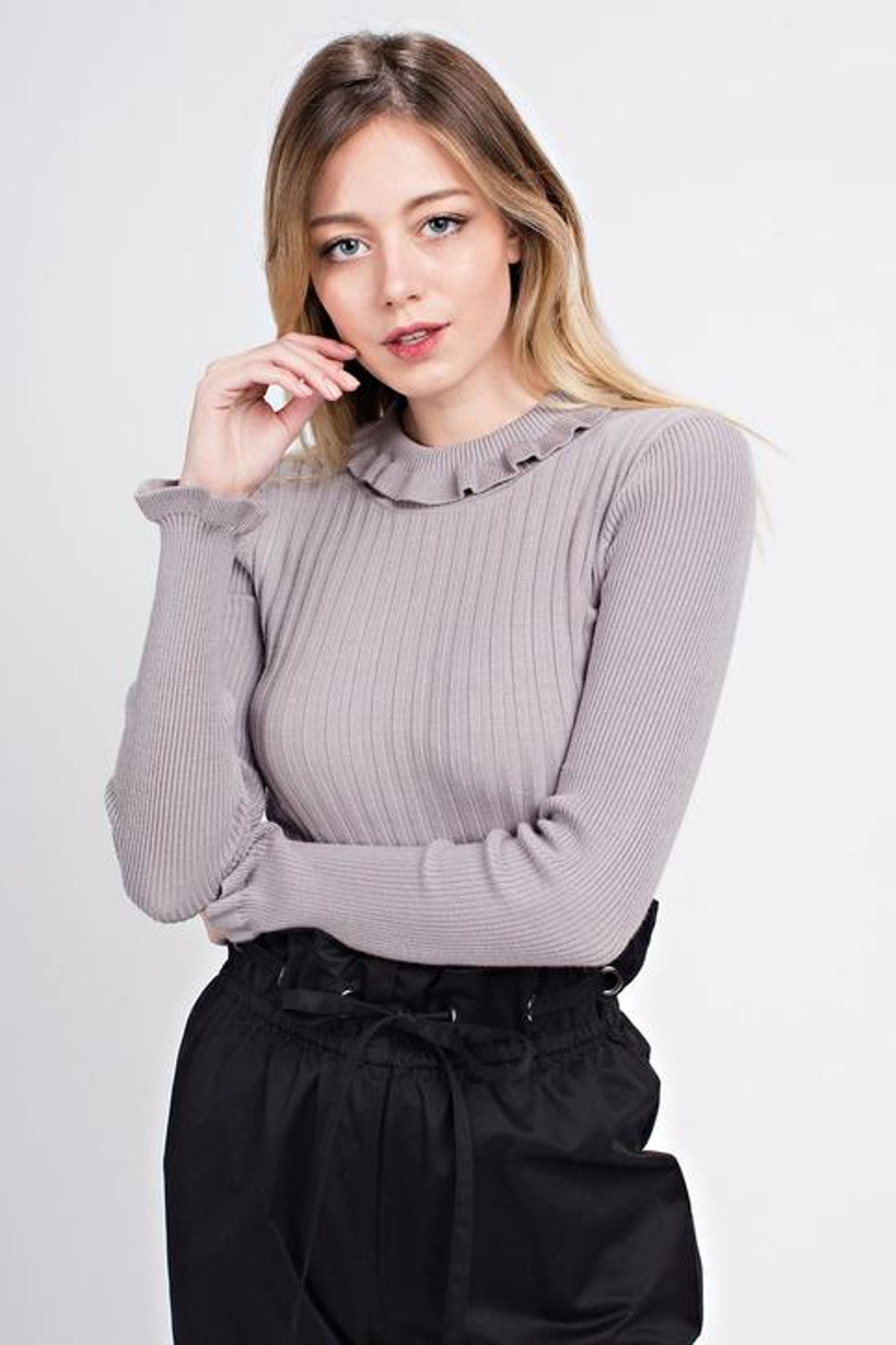 Ruffle Turtleneck - Etsy