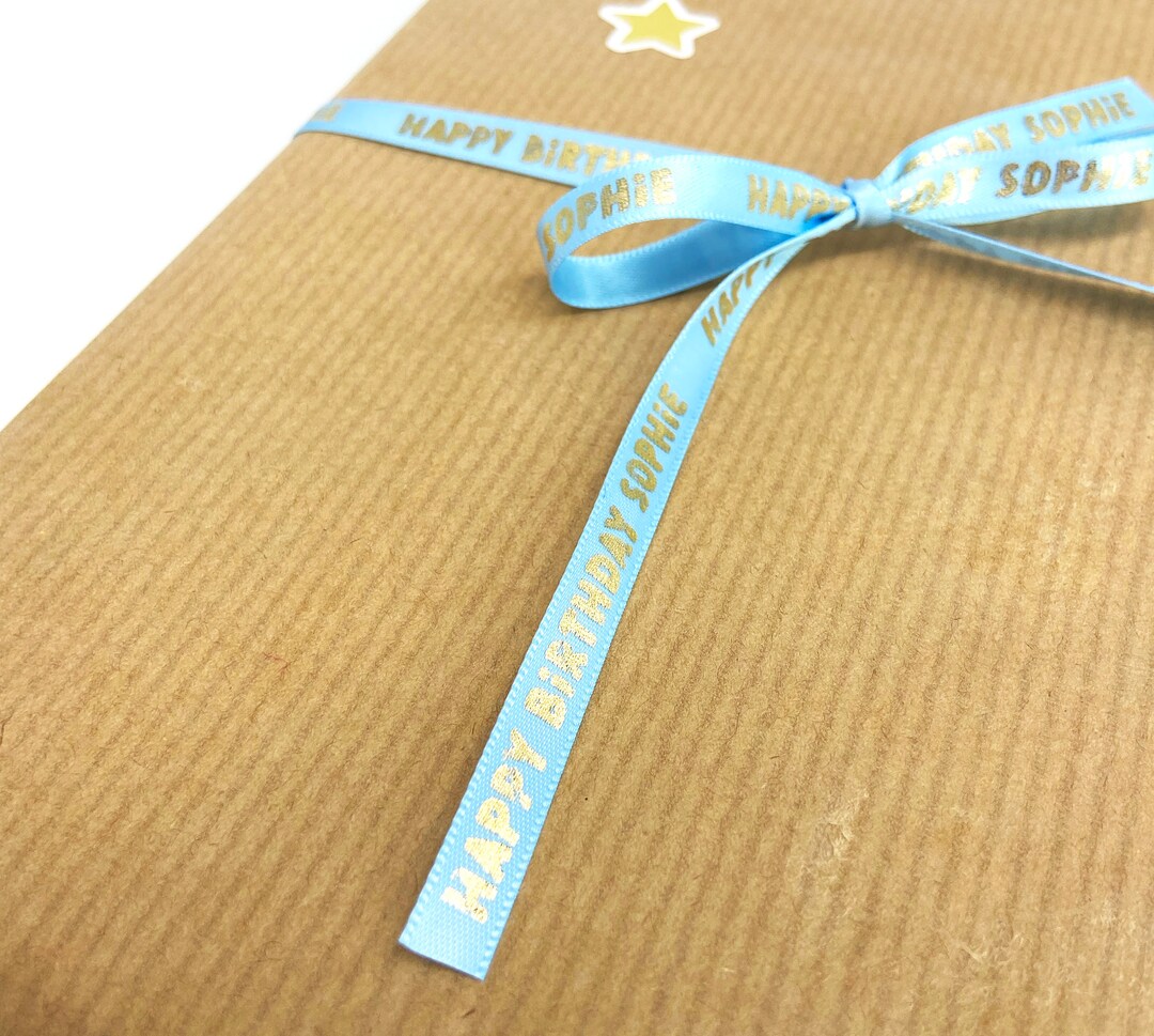 Personalised Gift Wrap Ribbon - 7mm Wide - by the Metre Custom Printed ...