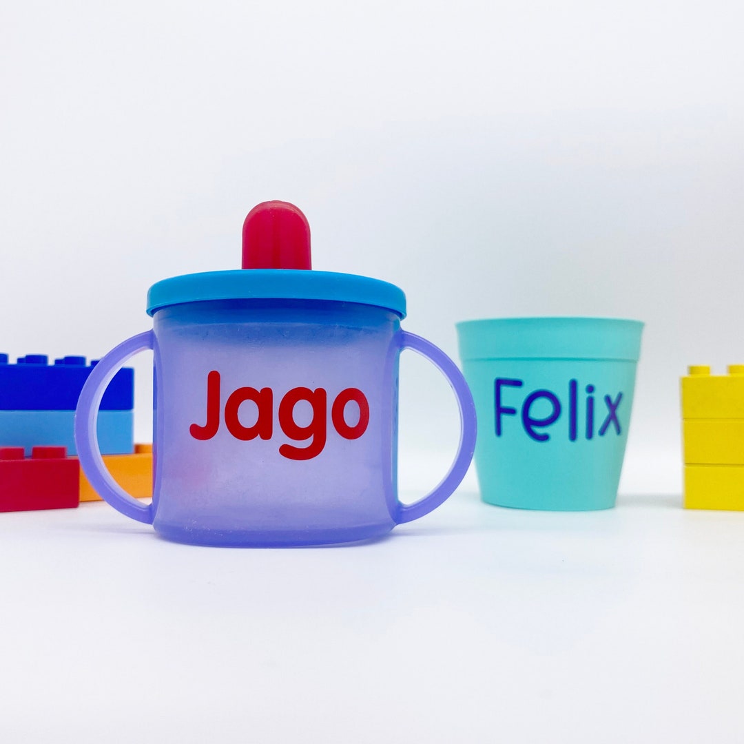 Vinyl Kids Cup Name Sticker - DECAL ONLY Vinyl Decal for Nursery Cups ...