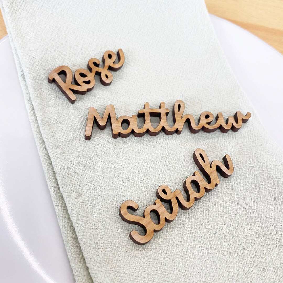 Personalised Wooden Place Names Rustic Theme Dinner Party Wedding Table ...