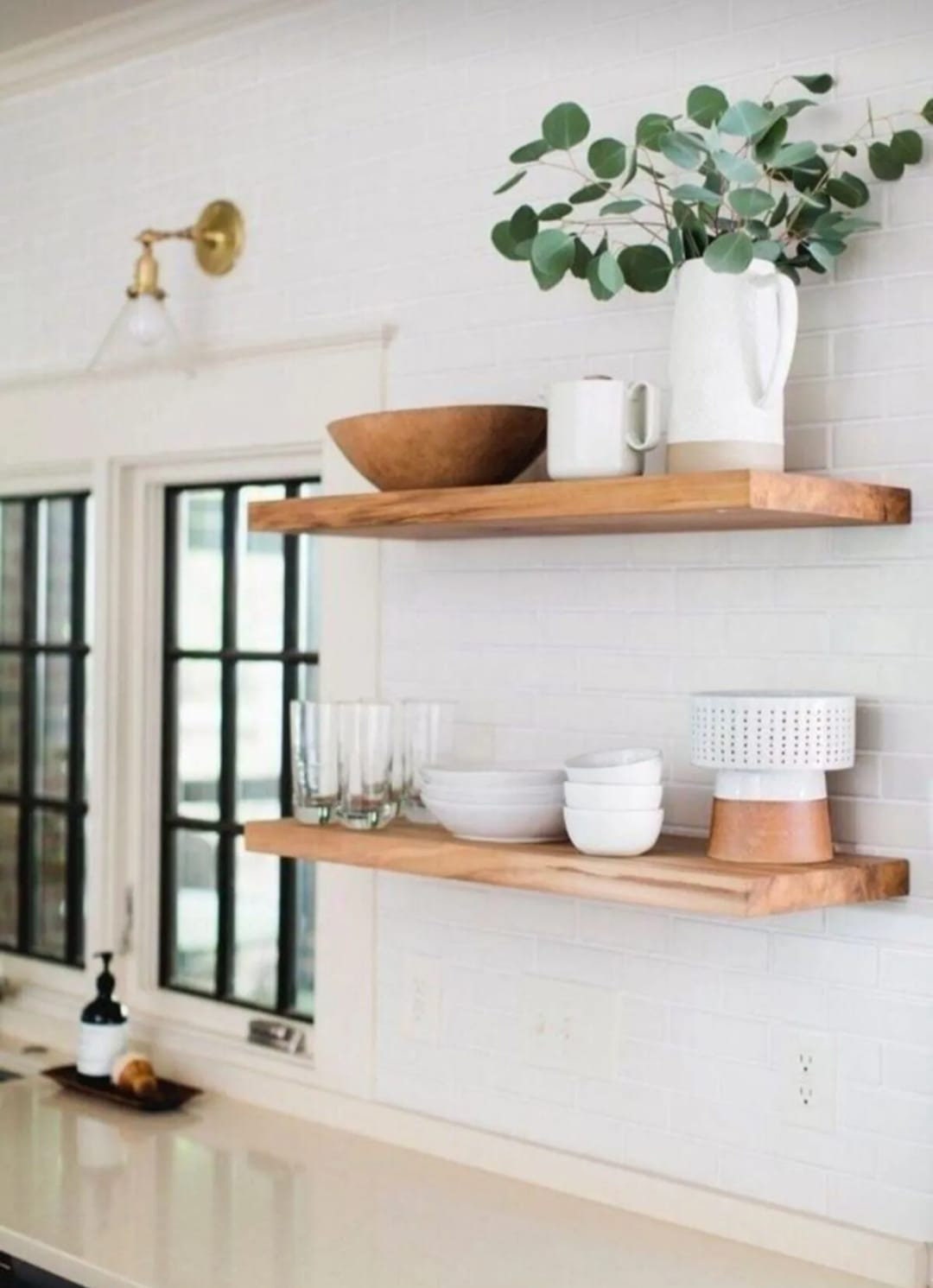 Handmade Wooden Wall Shelf, Furniture Kitchen Shelves, Livingroom Shelf ...
