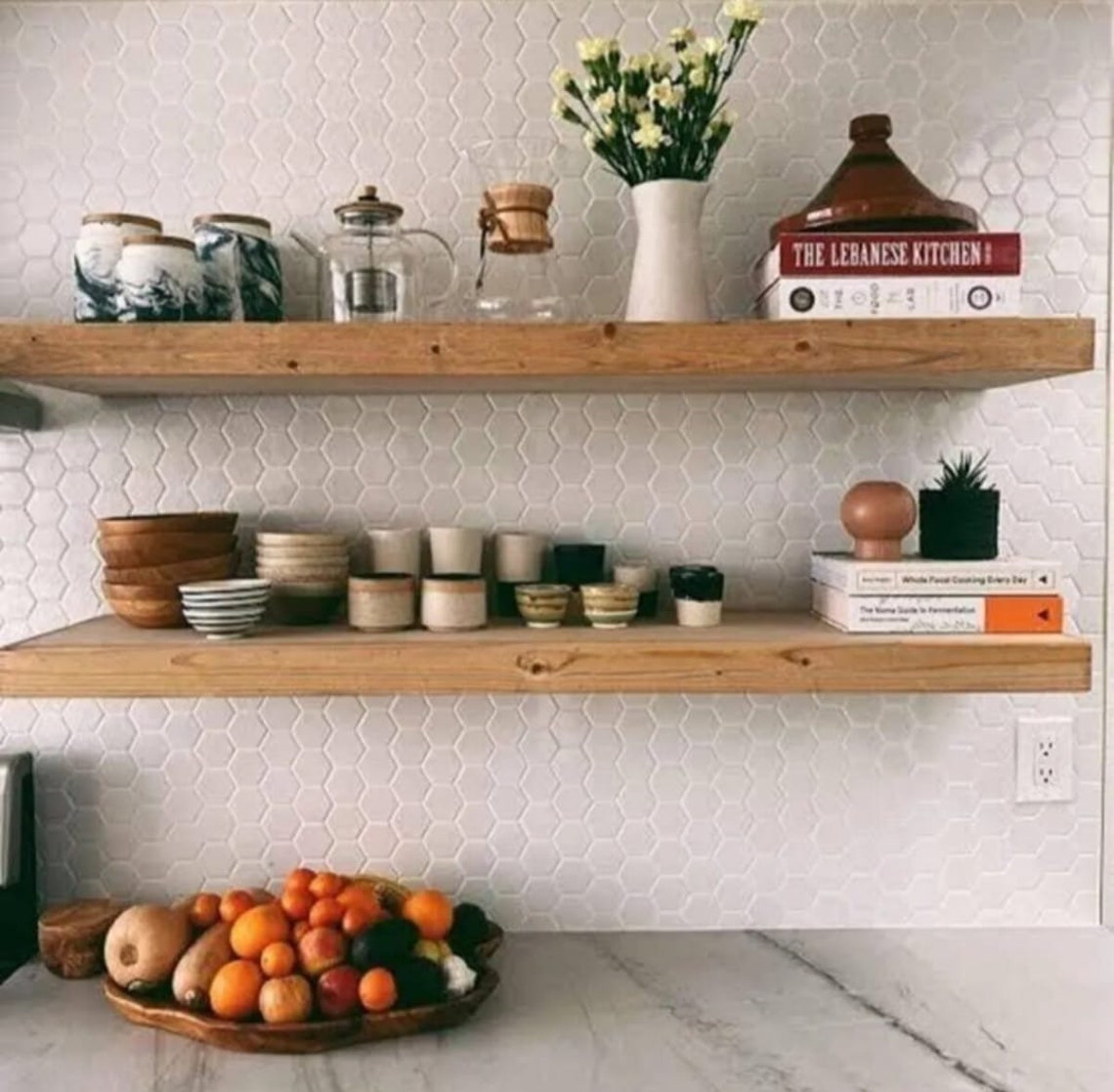 Handmade Wooden Wall Shelf, Furniture Kitchen Shelves, Livingroom Shelf ...
