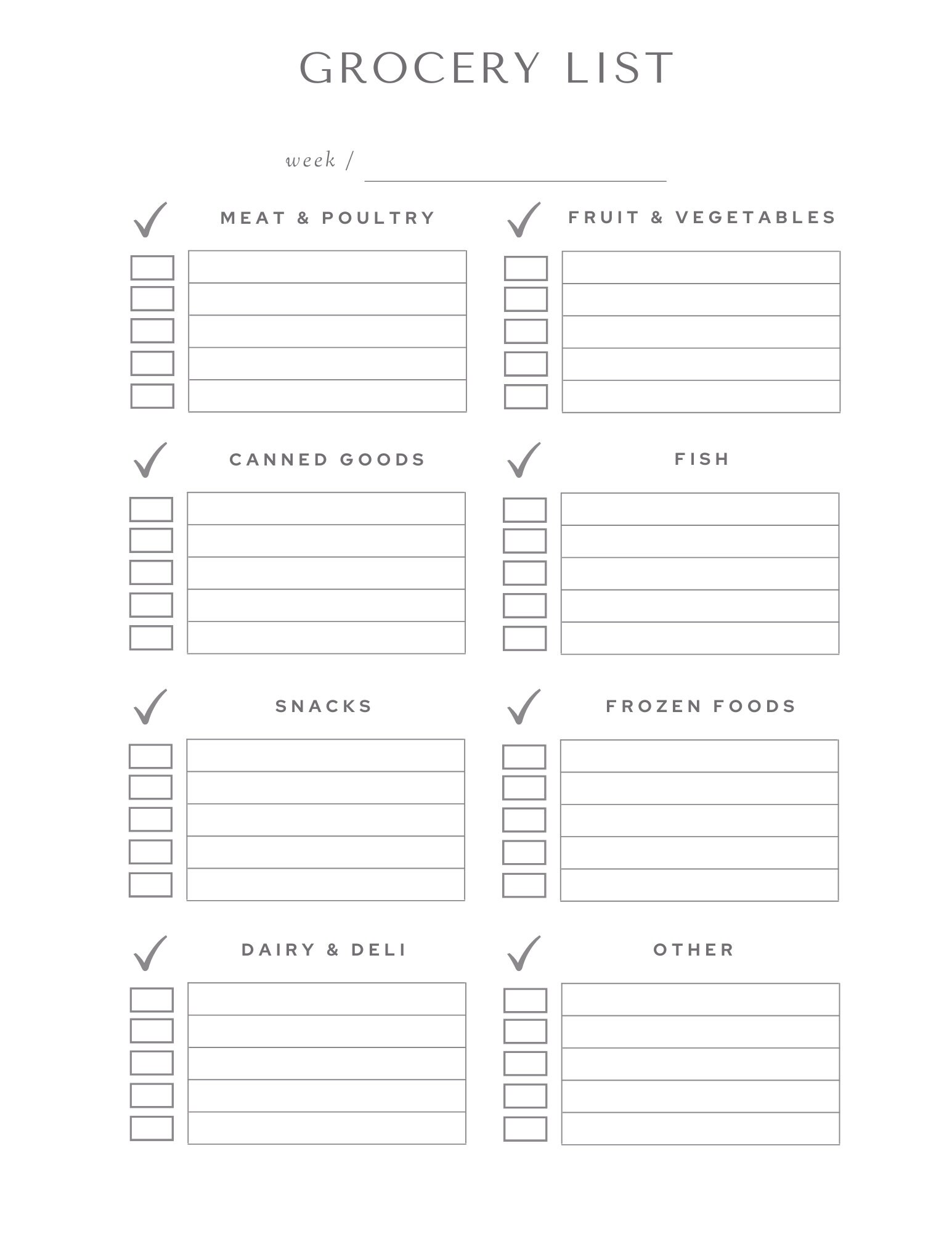 Grocery List Printable Health Weight Loss Planner Kit Meal Plan ...