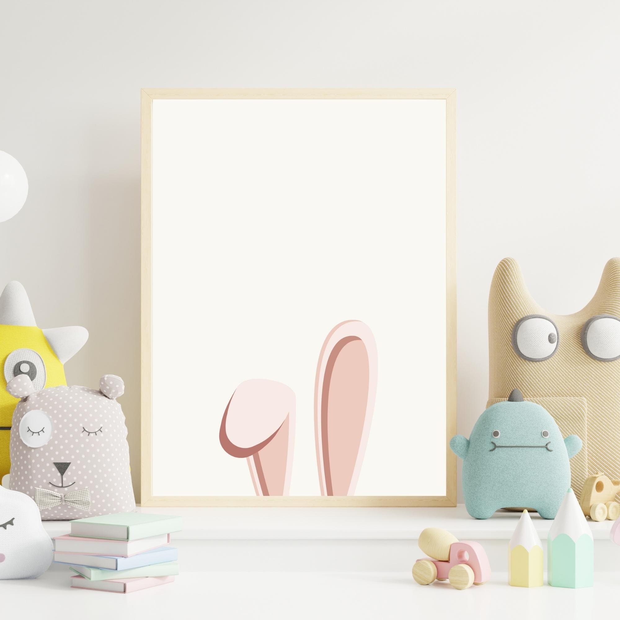 Bunny Wall Decor Set, 6 Piece Wall Set, Bunny Wall Print, Animal ...