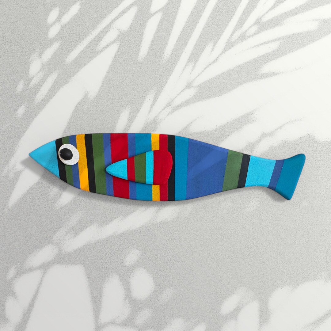 Colorful Wooden Fish - Wall Decoration - Etsy