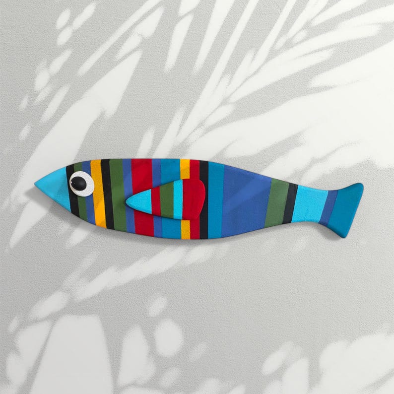 Colorful Wooden Fish - Wall Decoration - Etsy